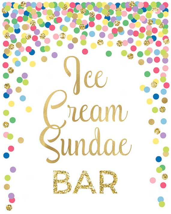 Ice Cream Sundae Bar Signs
