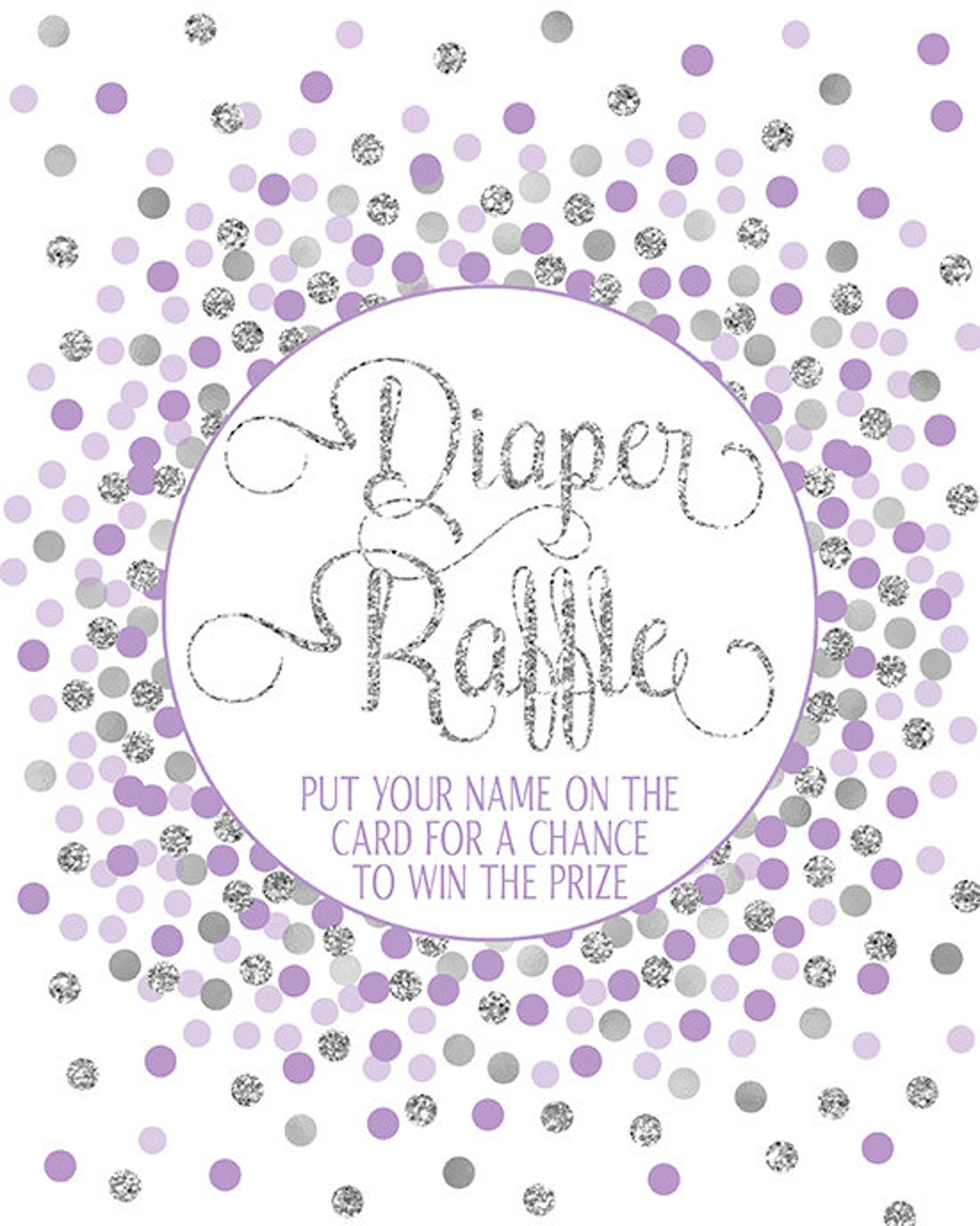 Diaper Raffle Sign Diaper Raffle Tickets Purple Silver - Etsy