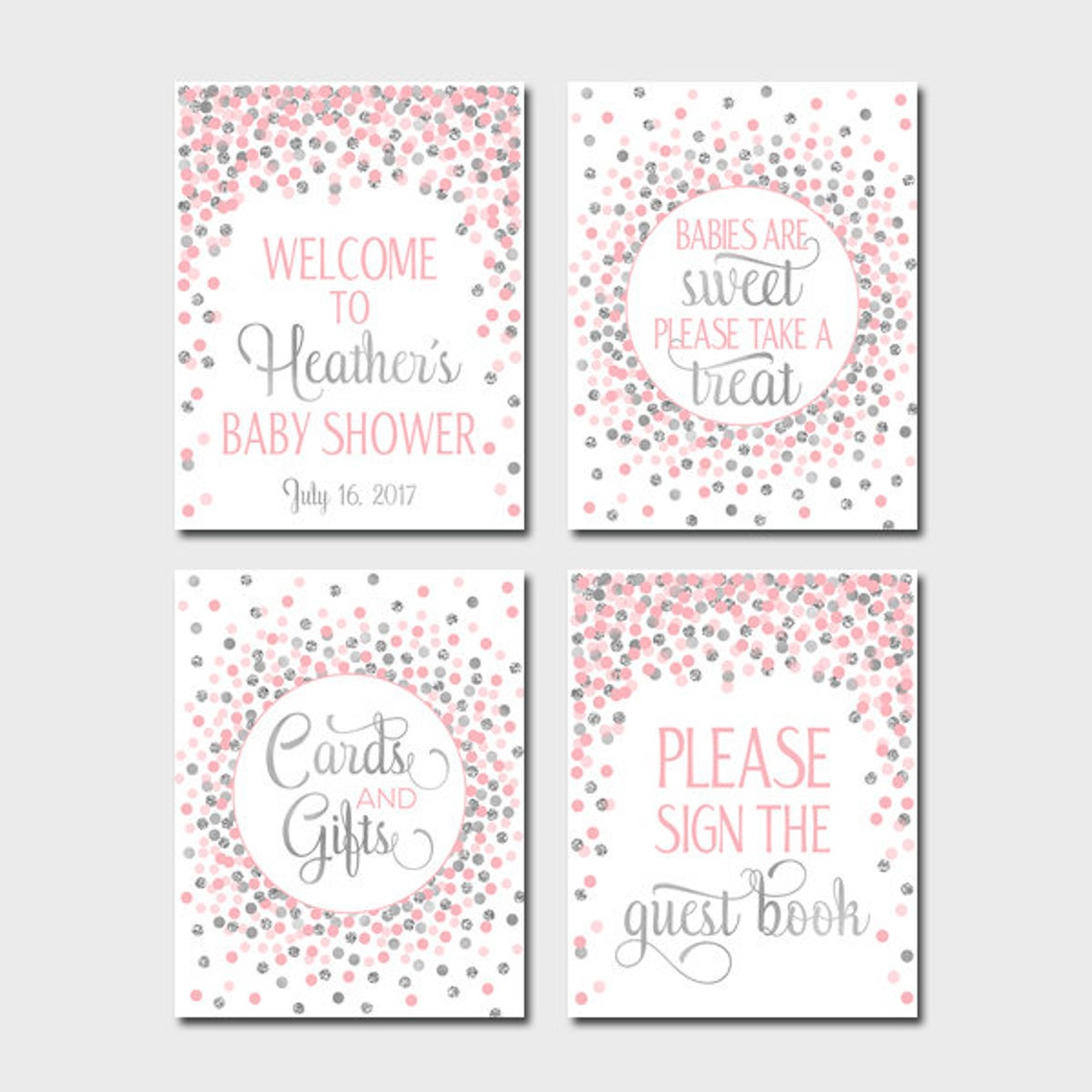 Baby Shower Signs Printable Girl Baby Shower Table Signs - Etsy