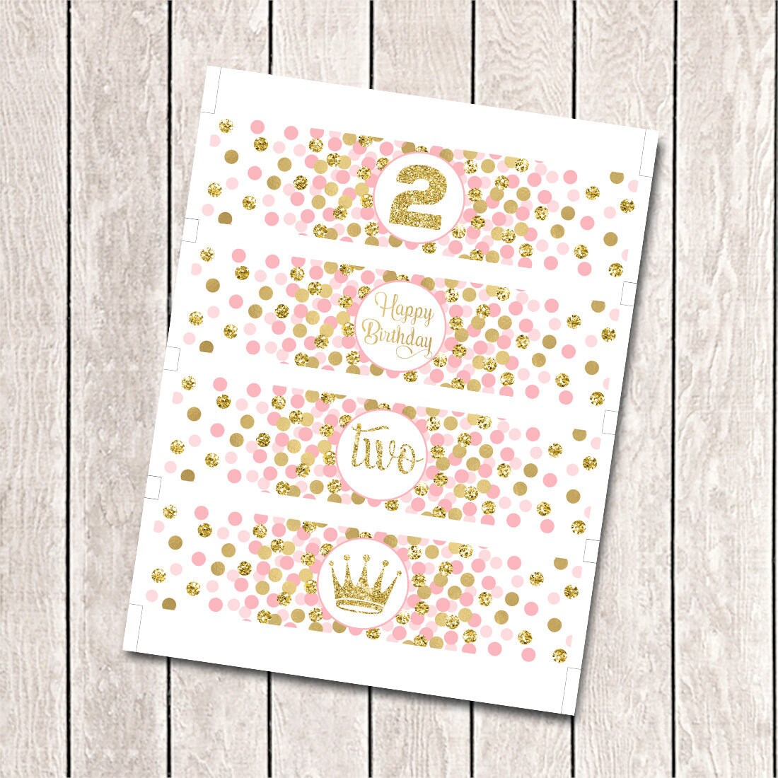 2nd Birthday water bottle labels Princess birthday party | Etsy