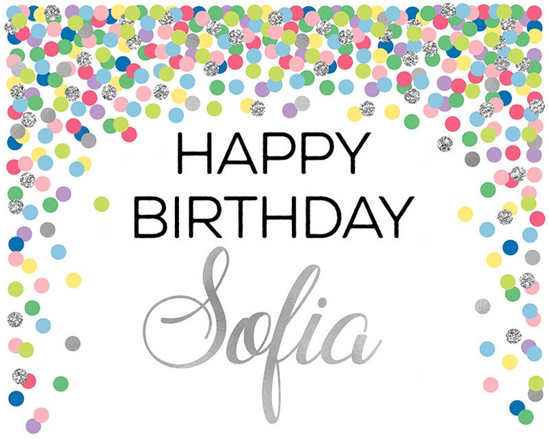 Rainbow Happy Birthday Sign Printable Colorful Birthday | Etsy