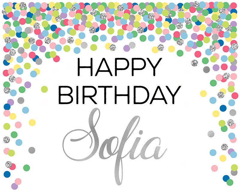 Rainbow Happy Birthday Sign Printable Colorful Birthday | Etsy