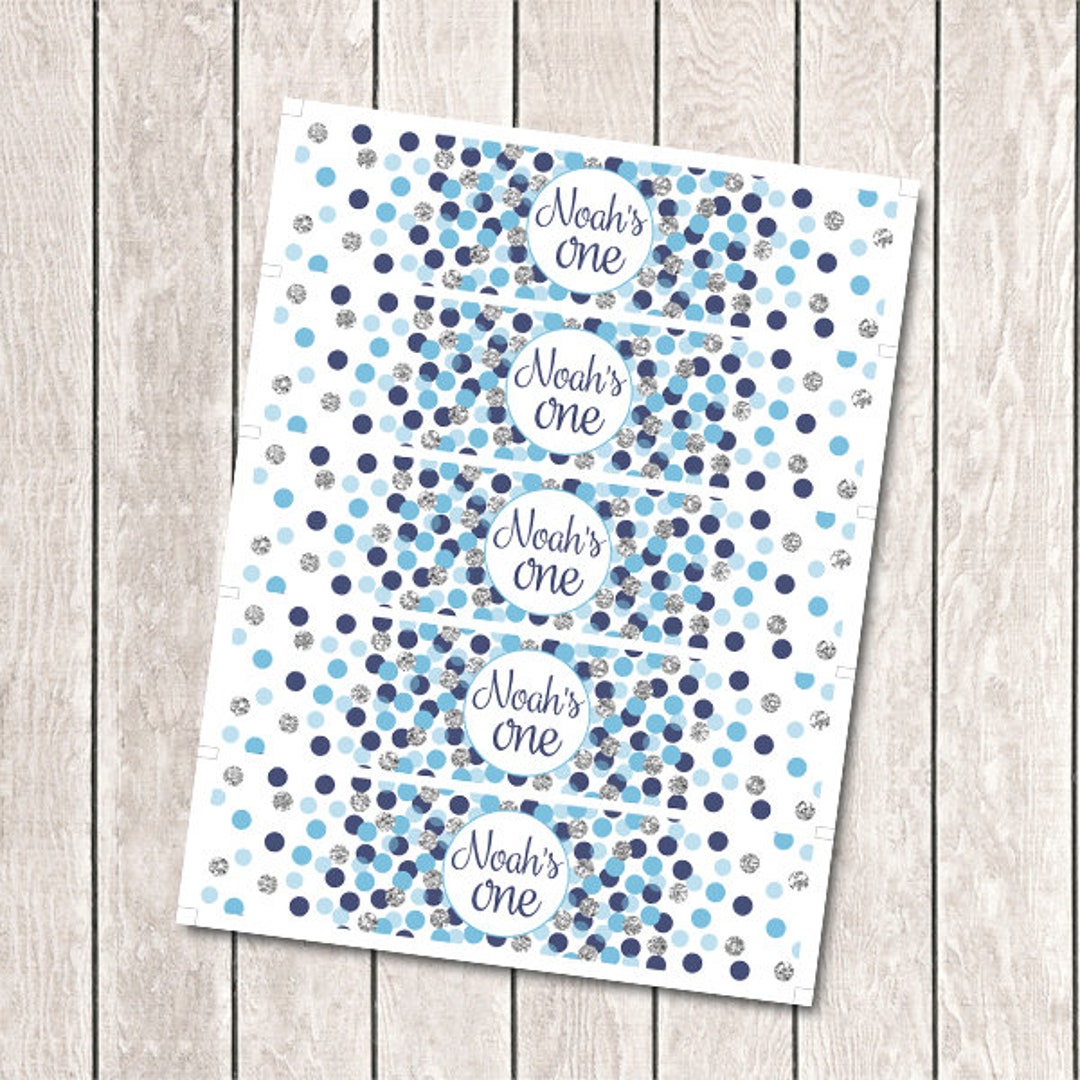 Personalized Water Bottle Labels Boy 1st Birthday Party Decorations ...