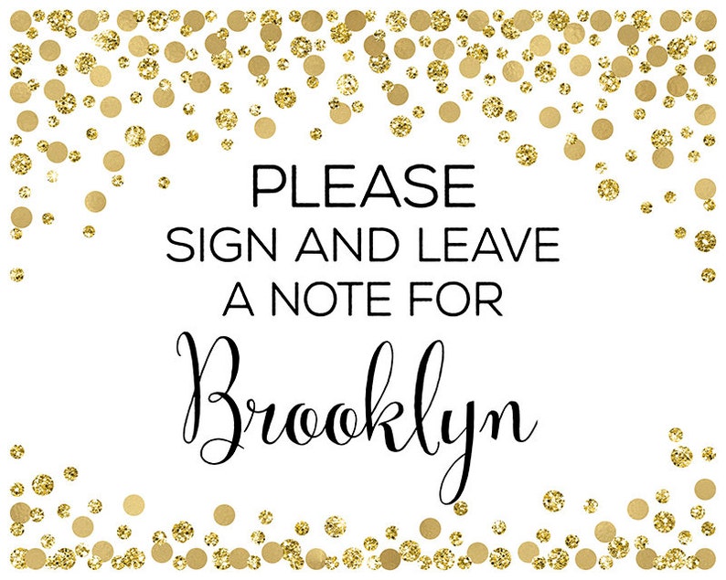 Please Sign and Leave a Note Sign Custom Guest Book Sign 10x8 - Etsy