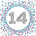 Number 14 Sign Printable Turquoise Pink and Silver 14th Birthday ...
