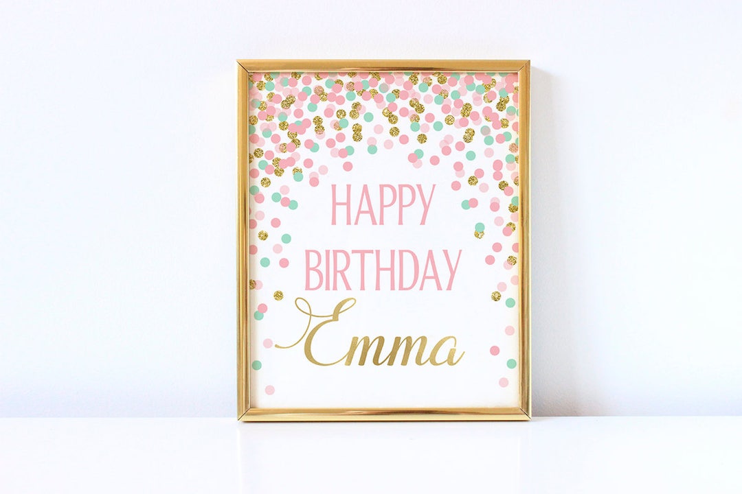 Happy Birthday Sign Printable Girl Birthday Party Sign 1st Birthday ...