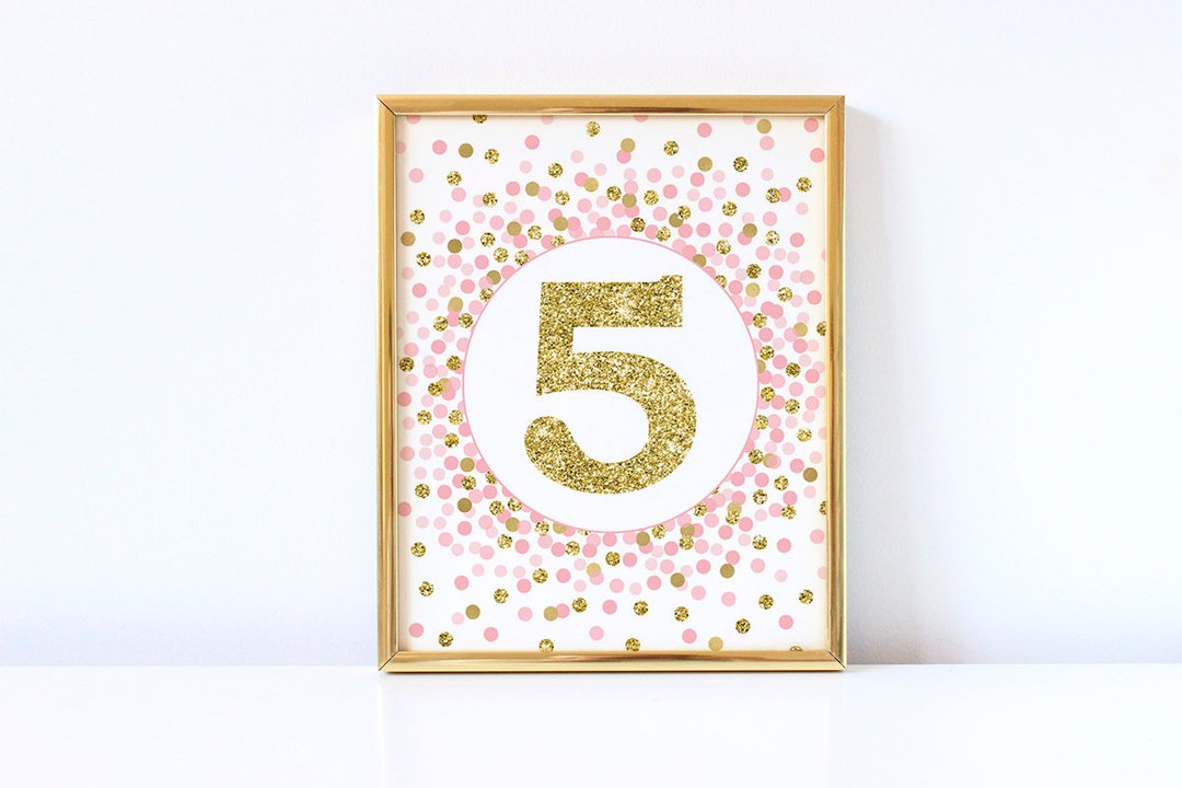 Number 5 Sign Fifth Birthday Party Decor 5th Birthday Party Sign Girl ...