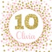 Number 10 Sign Printable 10th Birthday Party Name Sign Pink Gold ...