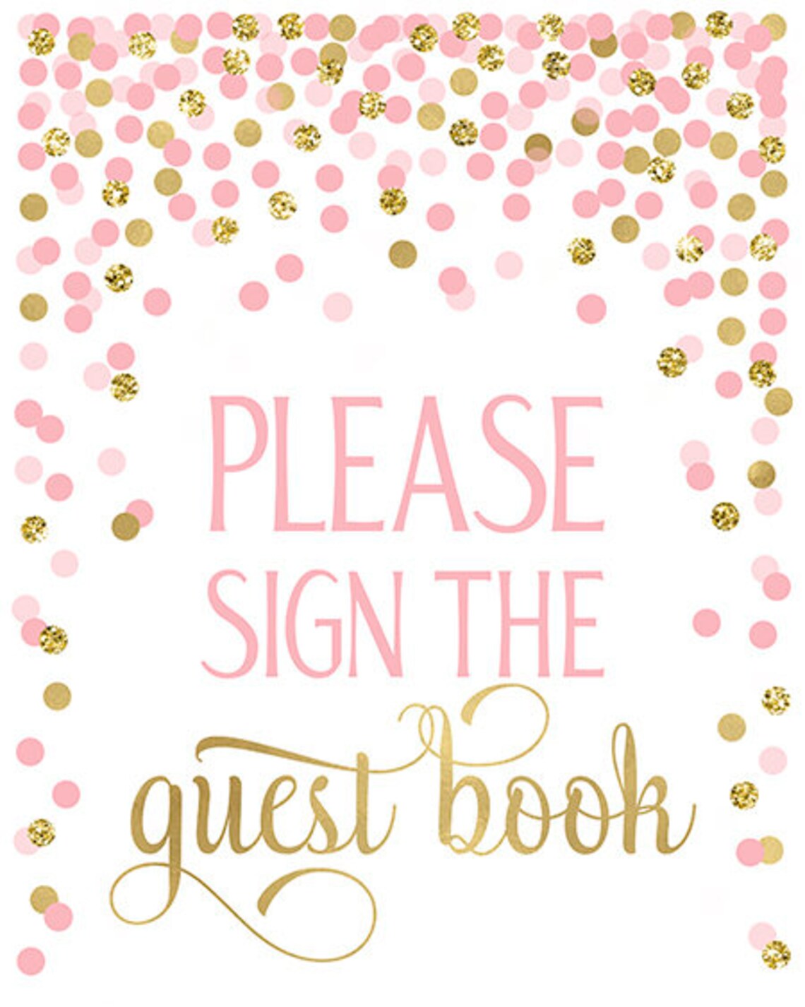 Please Sign the Guestbook Printable Sign Guest Book Sign Pink - Etsy
