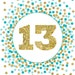 Teal and Gold Number 13 Sign Printable Number 13 Poster Girl 13th ...