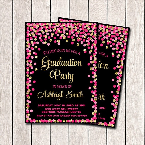 Black Graduation Invitations For Girl