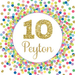 10th Birthday Sign Personalized 10th Birthday Party Decor Rainbow Gold ...