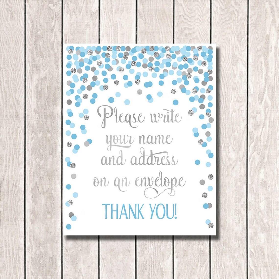 Please Write Your Name and Address on an Envelope Sign Printable Baby ...
