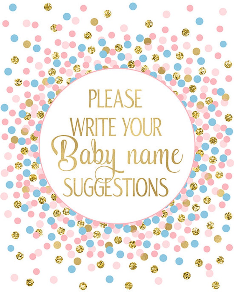 Please Write Your Baby Name Suggestions Sign and Cards Printable Baby ...