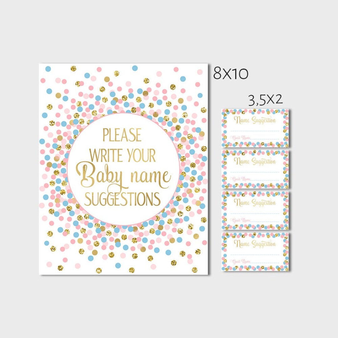 Please Write Your Baby Name Suggestions Sign and Cards Printable Baby ...