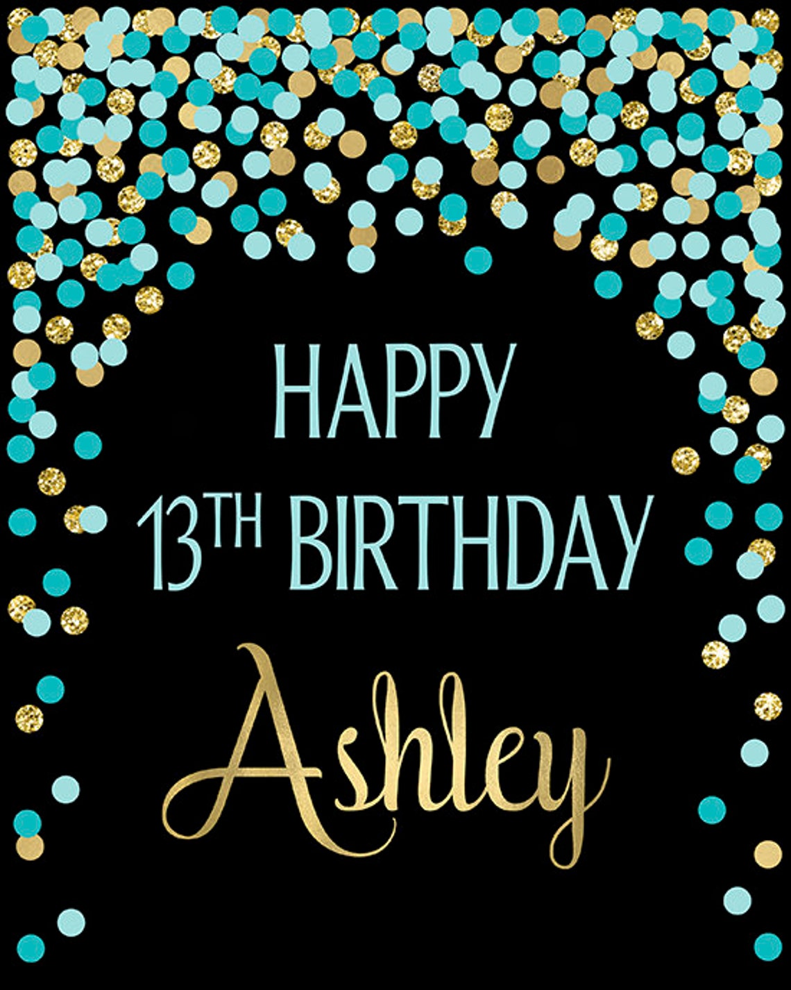 Happy Birthday Banner Personalized Happy 13th Birthday Sign - Etsy