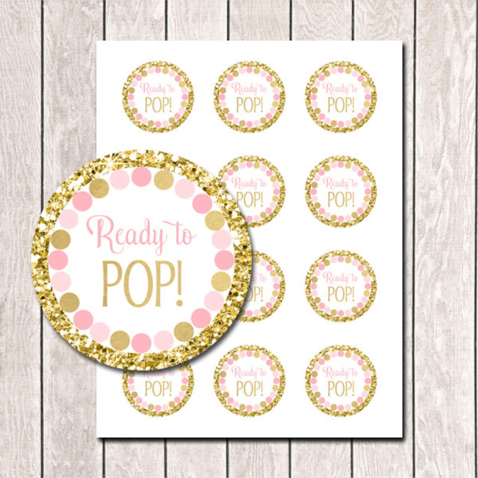 Ready to Pop Tags Pink and Gold Ready to Pop Tags Printable - Etsy