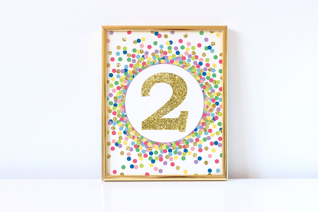 2nd Birthday Sign Number 2 Sign Printable 2nd Birthday Party Decor ...