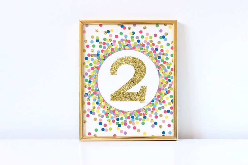 2nd Birthday Sign Number 2 Sign Printable 2nd Birthday Party | Etsy
