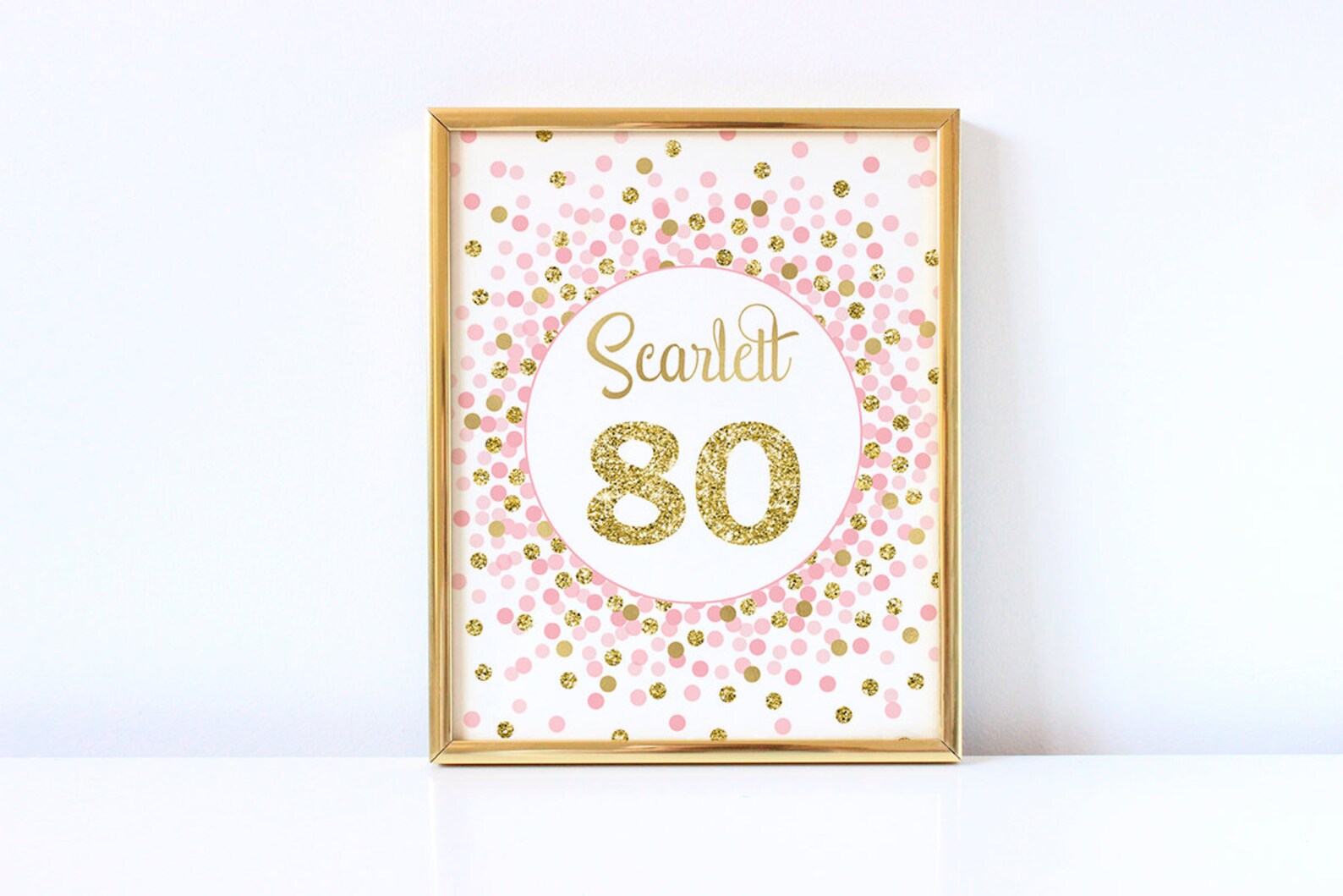 Pink and Gold 80th Birthday Decorations Number 80 Sign - Etsy