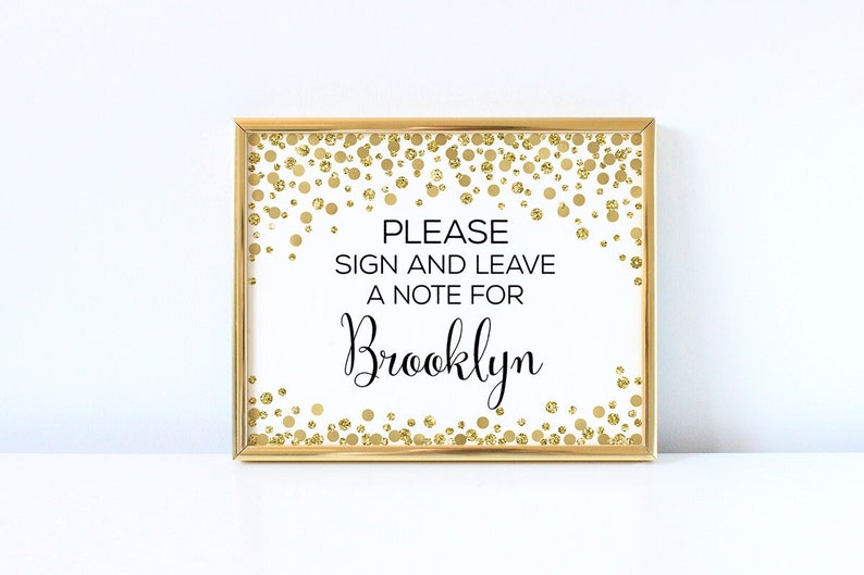 Please Sign and Leave a Note Sign Custom Guest Book Sign 10x8 - Etsy