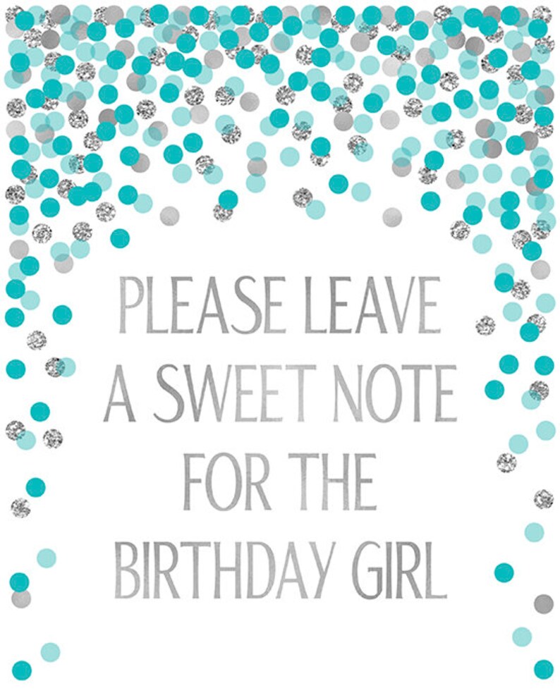 Please Leave A Sweet Note to the Birthday Girl Sign Printable Party ...