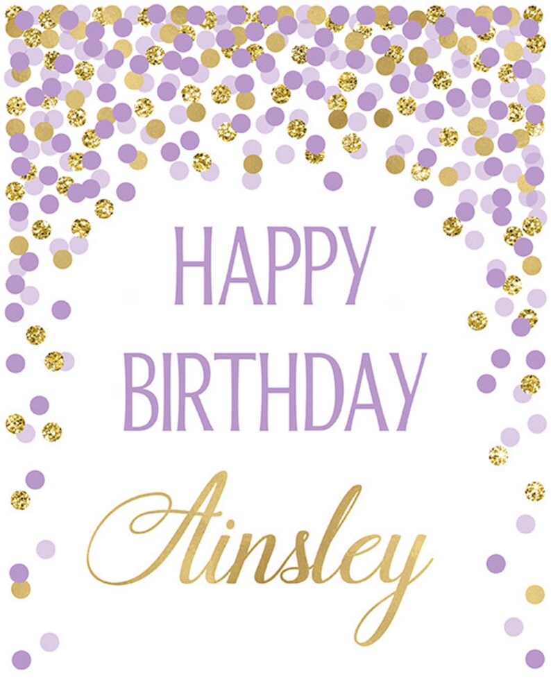 Personalized Happy Birthday Sign Girl Birthday Party | Etsy