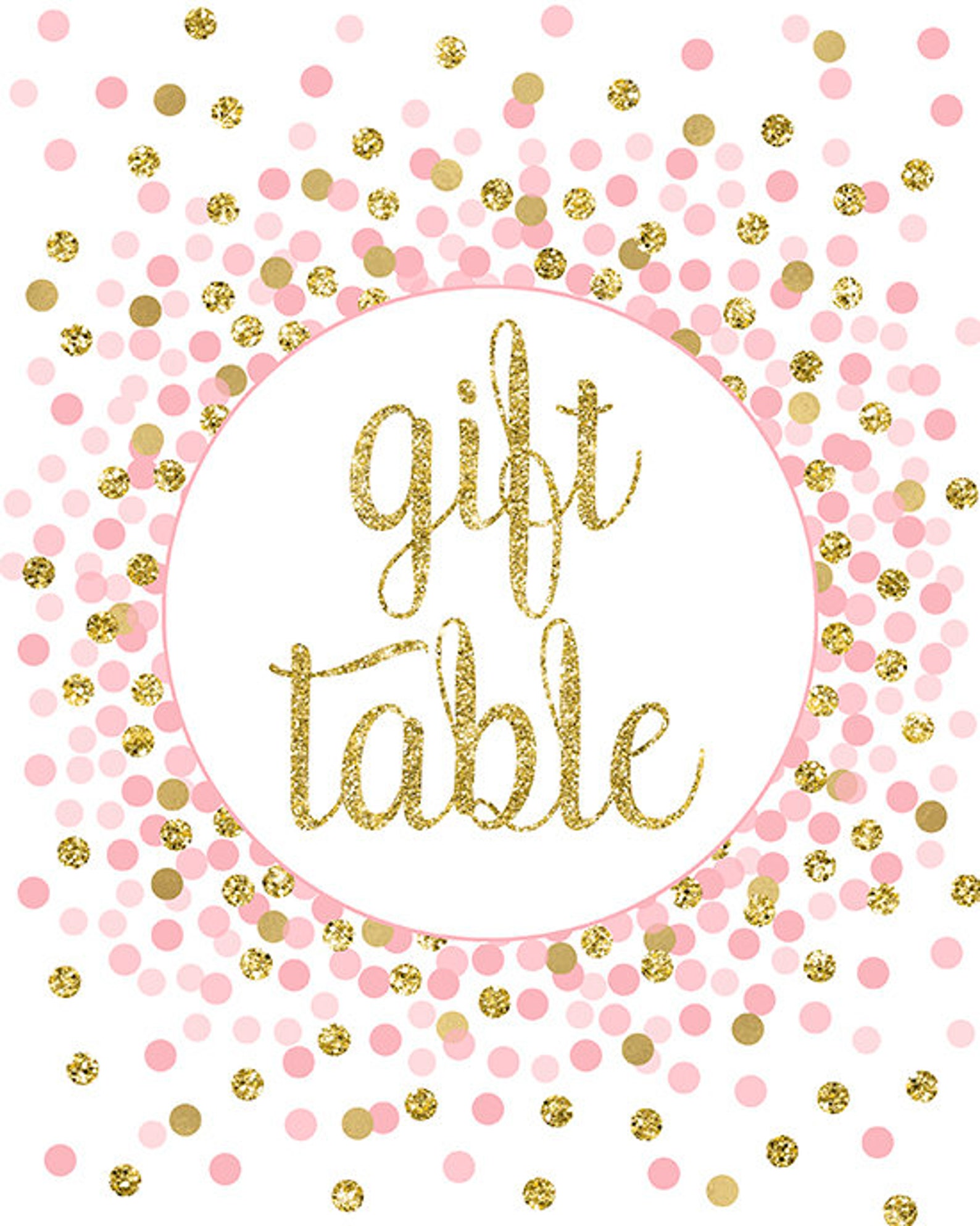 Gift Table Sign Birthday Party Décor Gift Table Print Pink - Etsy