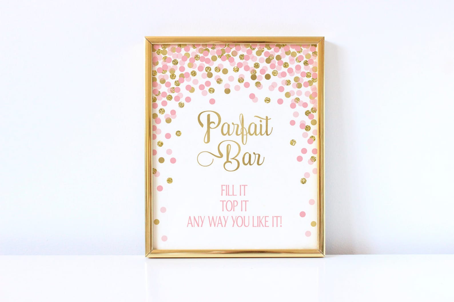 Parfait Bar Sign Printable Yogurt Bar Sign Pink and Gold - Etsy