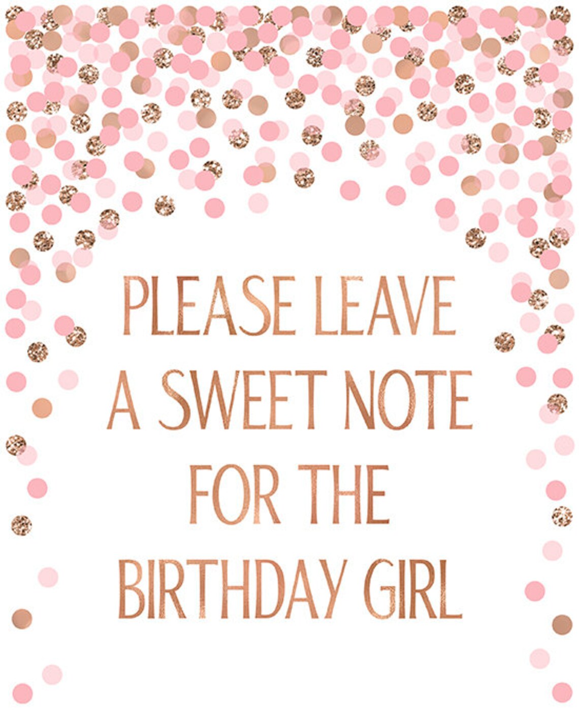 Please Leave a Sweet Note to the Birthday Girl Sign Printable 1st ...