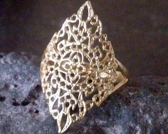 Lace Gold Ring - Etsy
