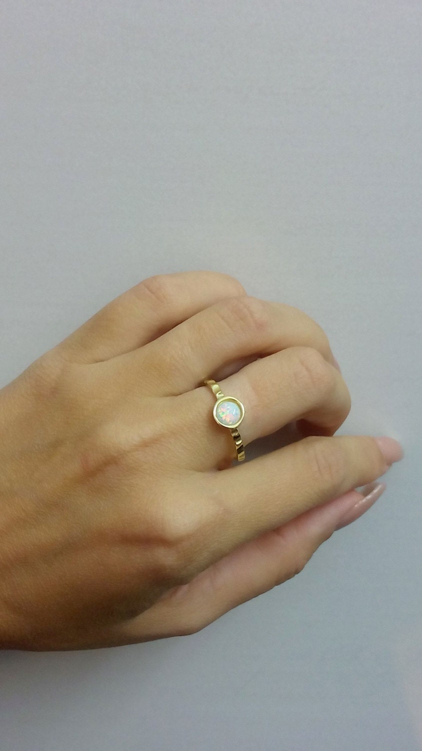SALE Opal Ring White Opal Ring Wedding Ring Hand Made | Etsy