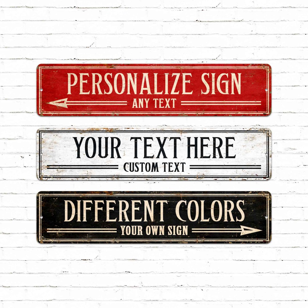Custom Text Sign, Personalized Road Signs, Rustic Signs, Custom Street ...