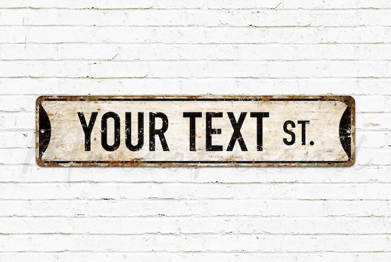 Custom Metal Street Sign Vintage Metal Road Sign - Etsy
