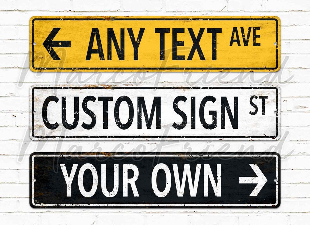 Custom Street Sign, Personalized Road Sign, Outdoor Metal Sign - Etsy