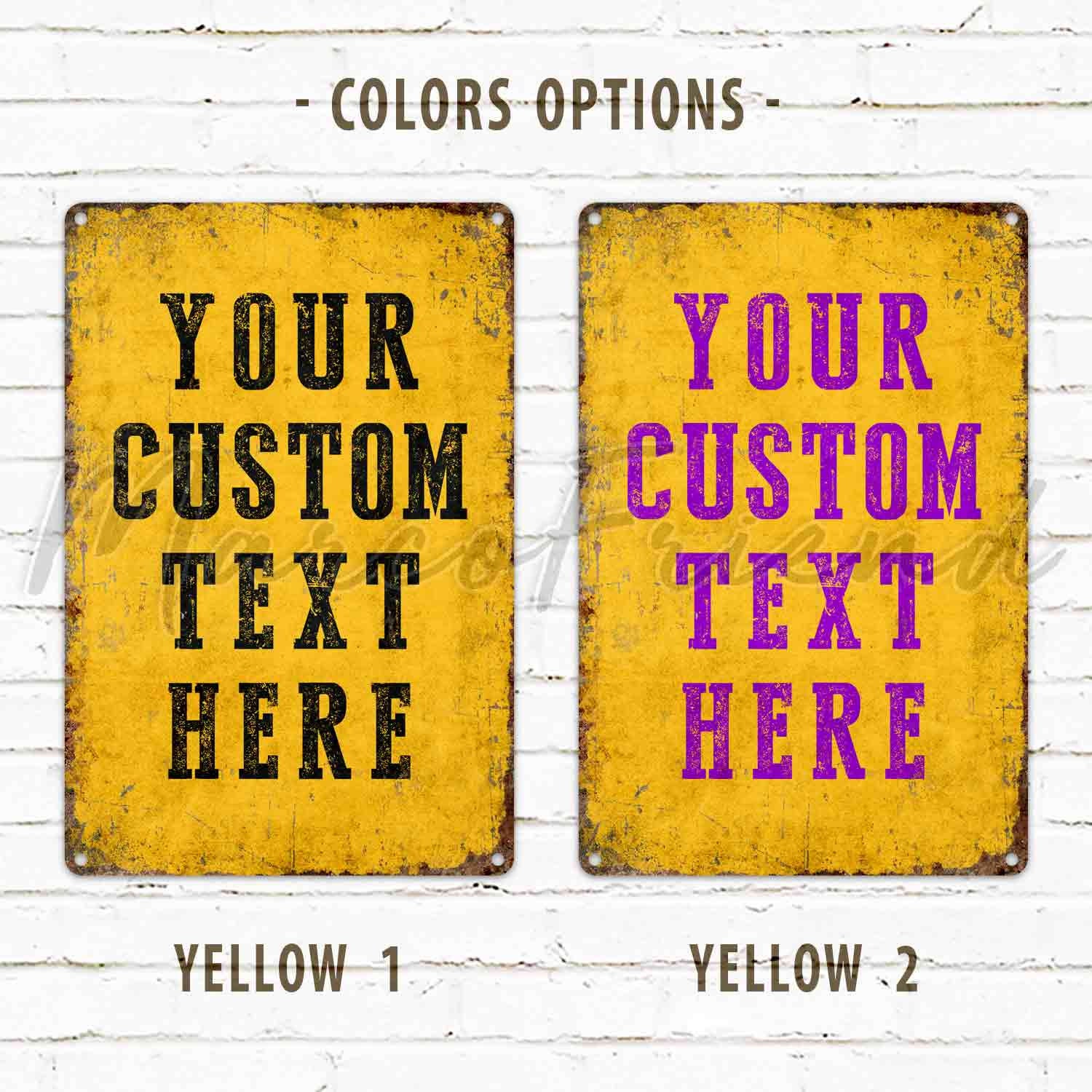 Custom Text Metal Sign Custom Sign Personalized Gifts | Etsy