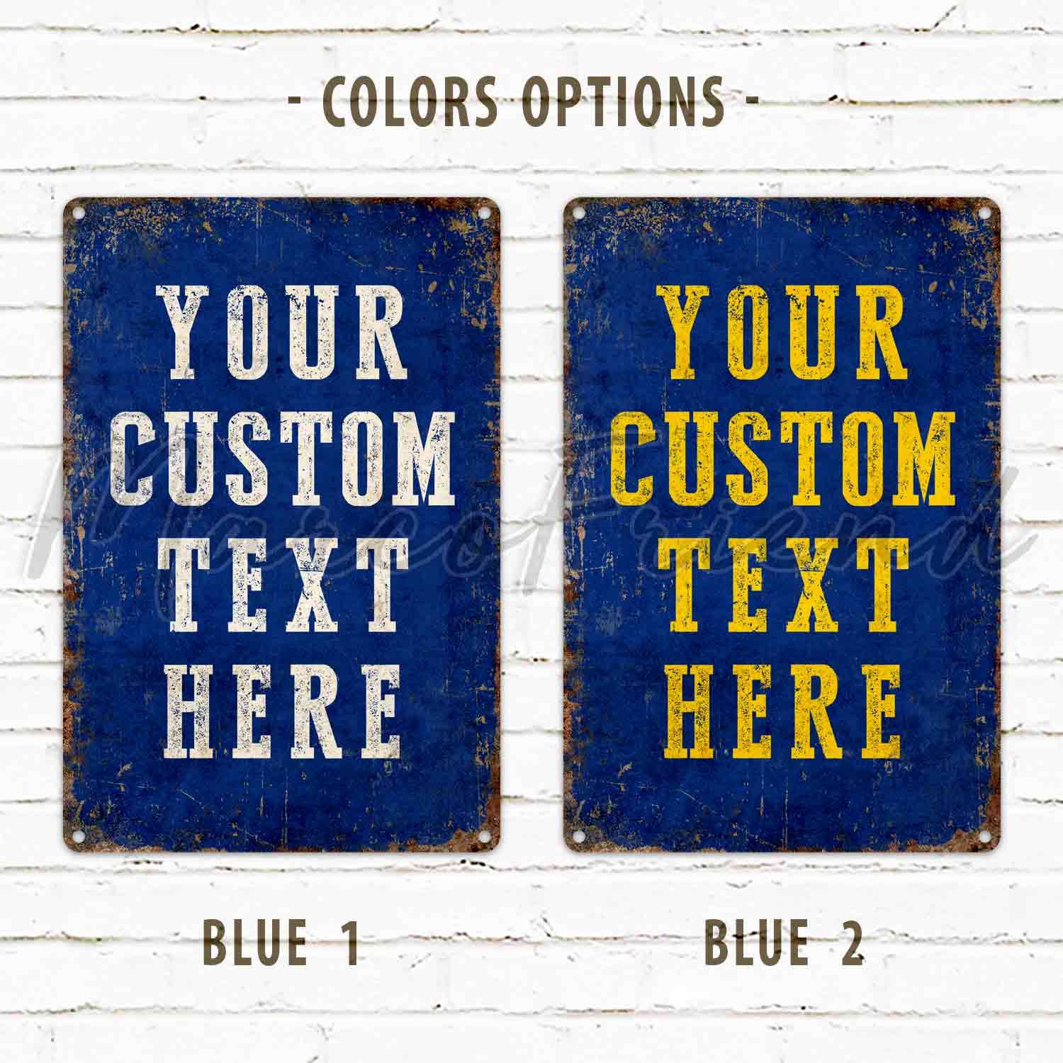 Custom Text Metal Sign Custom Sign Personalized Gifts | Etsy