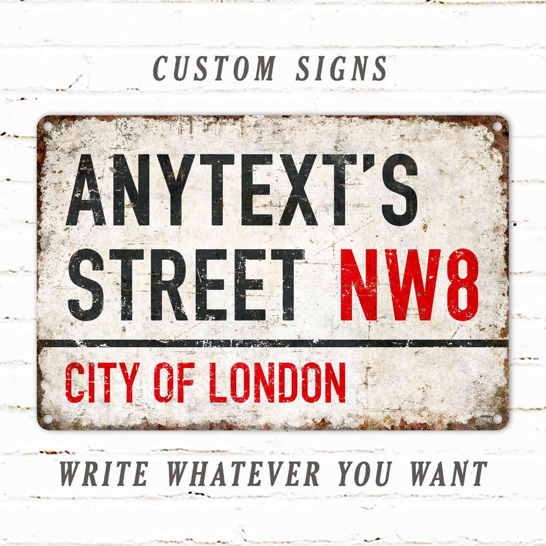 Personalised Metal Street Sign, Custom UK Style Road Sign - Etsy
