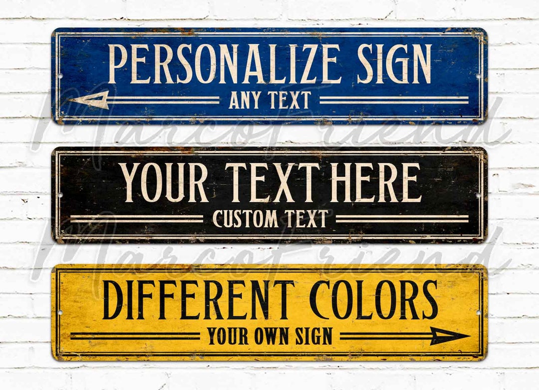 Personalized Metal Sign Custom Text Sign 12 Color Optional - Etsy