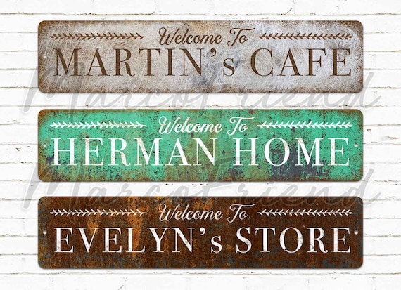 Custom Sign Cafe Sign Gate Sign Outdoor Sign Personalized - Etsy