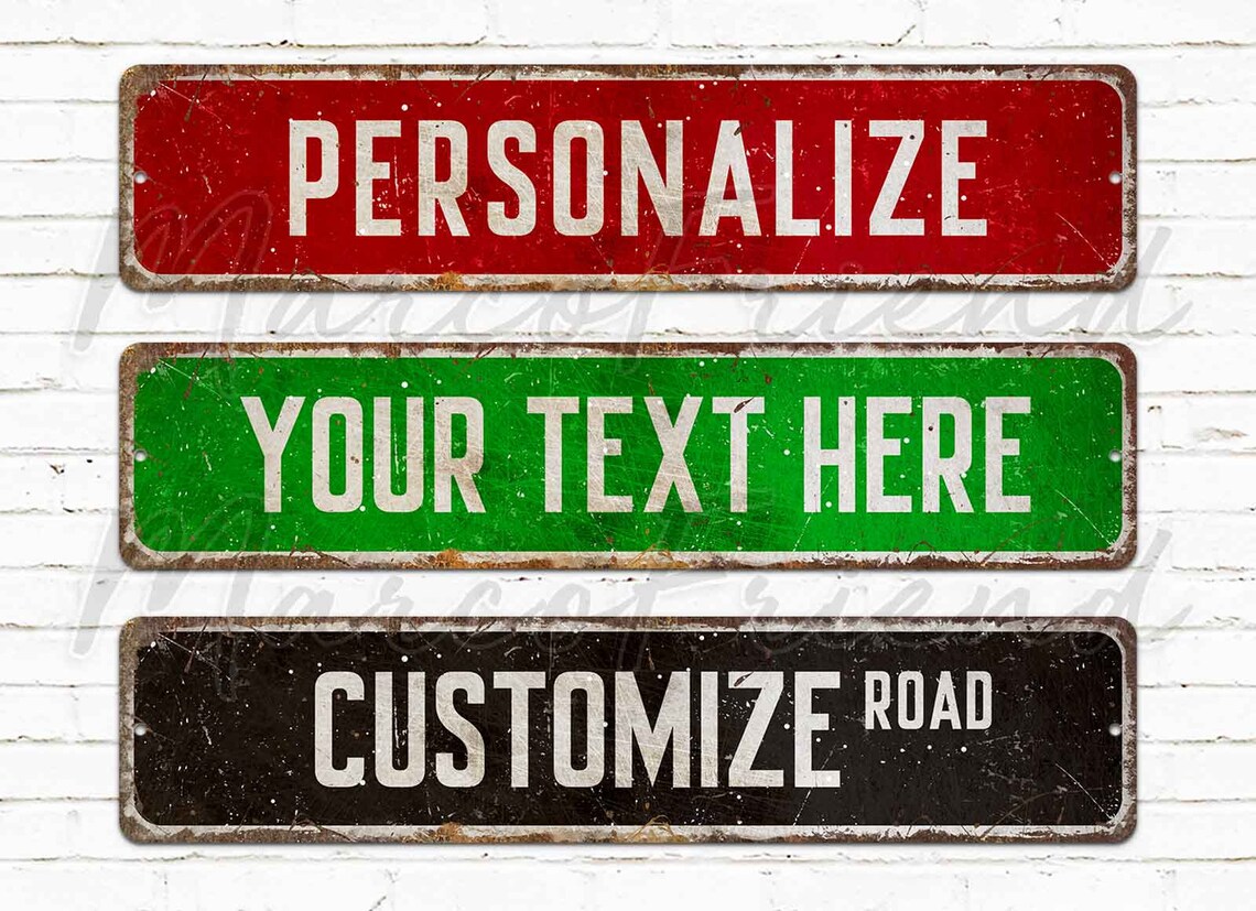 Custom Metal Road Sign Personalized Nursery Decor - Etsy