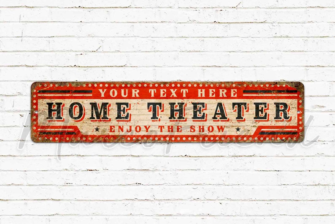 Custom Metal Sign, Theater Sign, Cinema Sign, Welcome Sign, Living Room ...