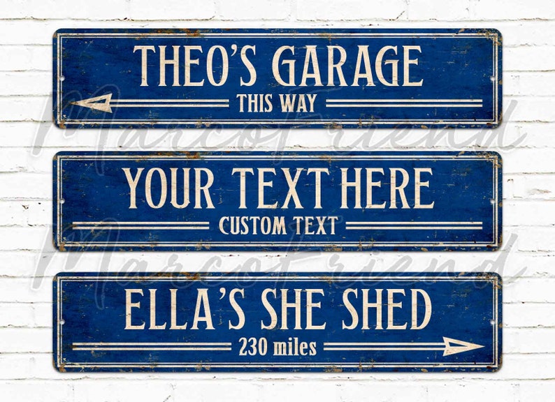 Personalised Sign, Custom Wall Decor, Vintage Metal Sign, Retro Look ...