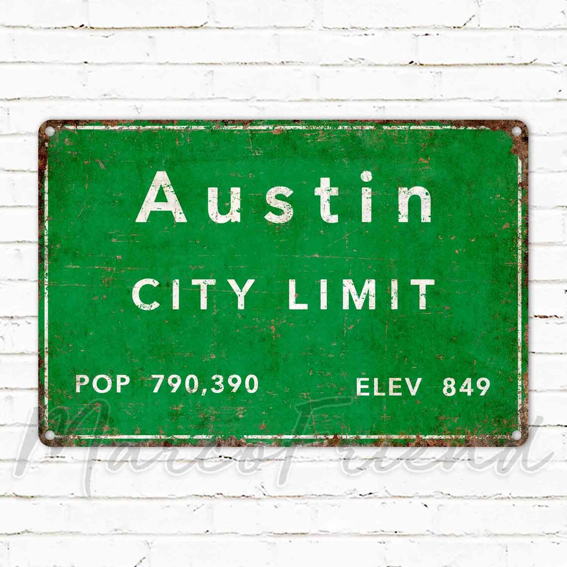 Austin CITY LIMIT Metal Sign Population Texas Travel Gift | Etsy