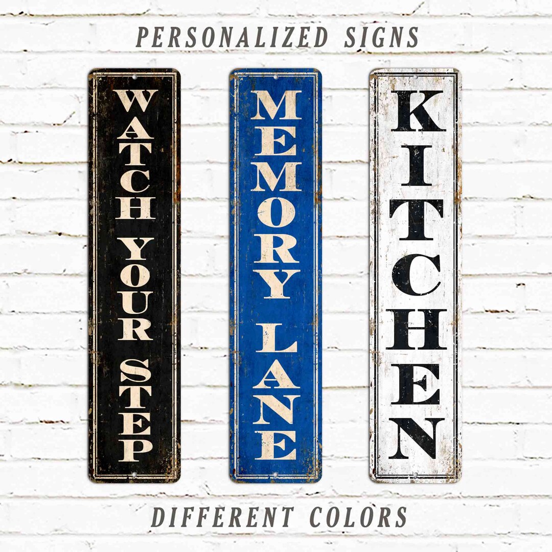 Personalized Metal Street Sign - Custom Vertical Road Sign - Etsy