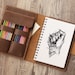 A6 Leather Sketchbook - Soft Cover Handbound Art Sketch Book - 80lb ...