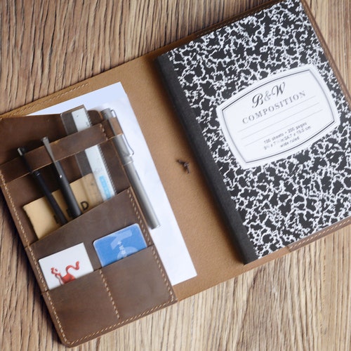 Personalized Leather Composition Notebook Book Cover Case / - Etsy