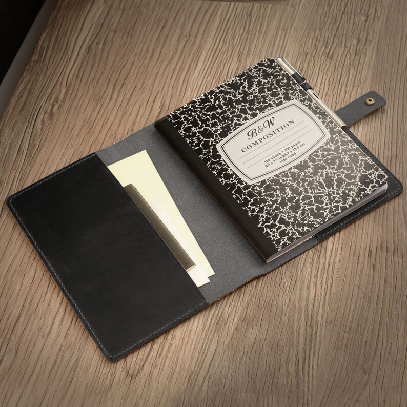 Personalized Distressed Leather Composition Notebook Cover; Gift for ...