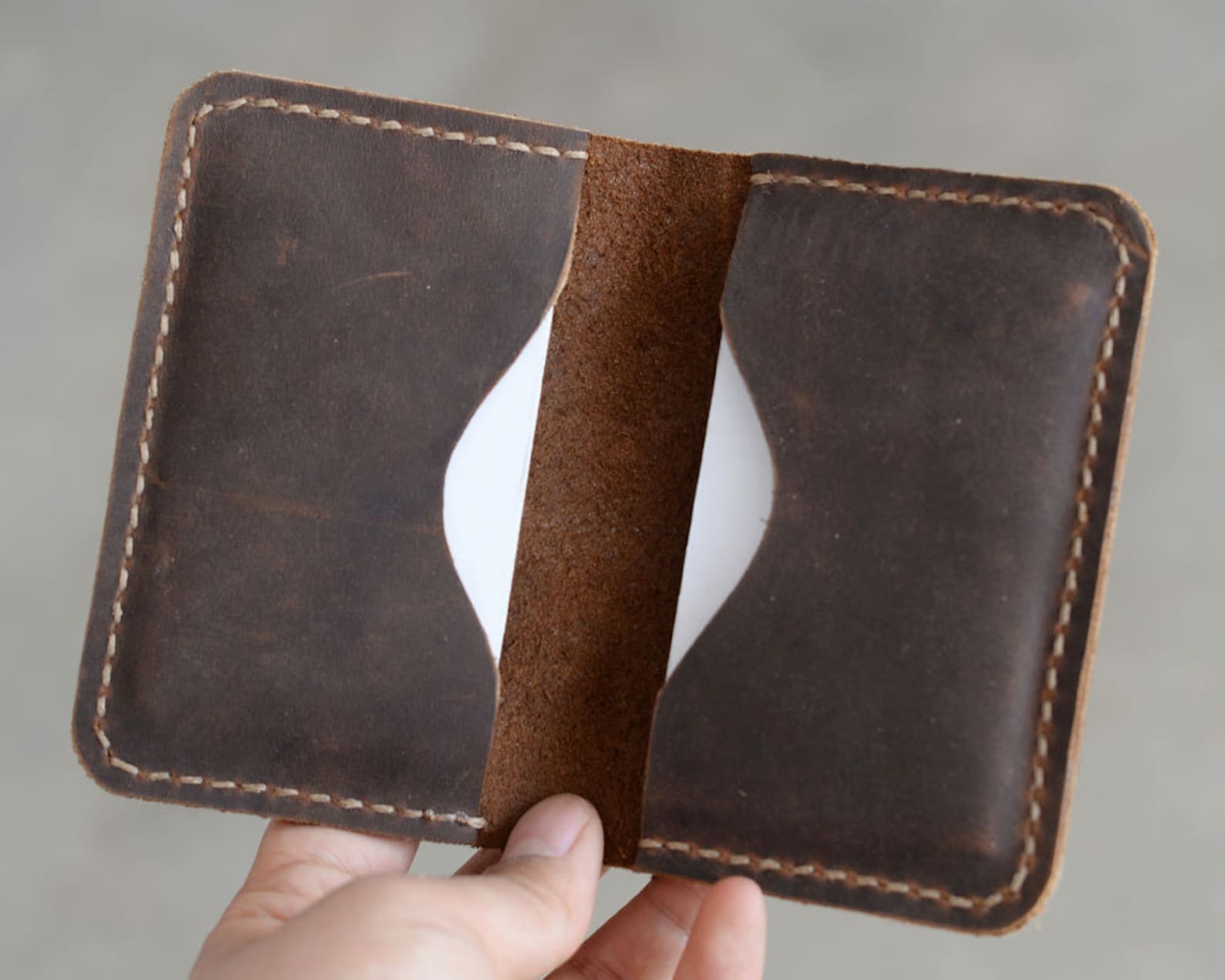 Personalized Leather Business Card Holder 110/ Distressed - Etsy