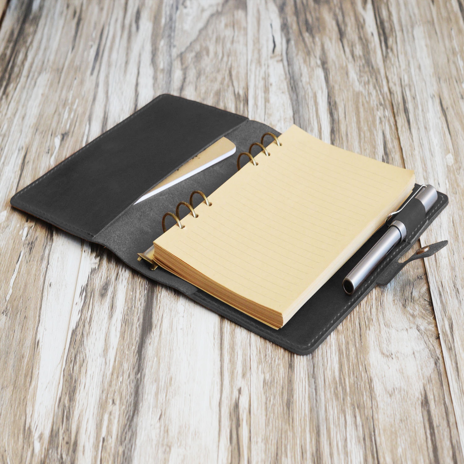Personalized Size A5 / A6 6 Ring Leather Refillable Planner Binder ...